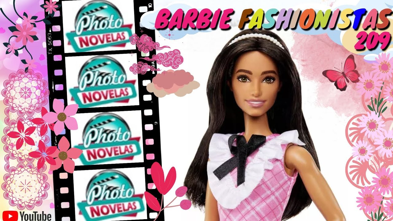 🎗 BARBIE FASHIONISTAS 209, linda de rosto novo, vestido xadrez e arco ...