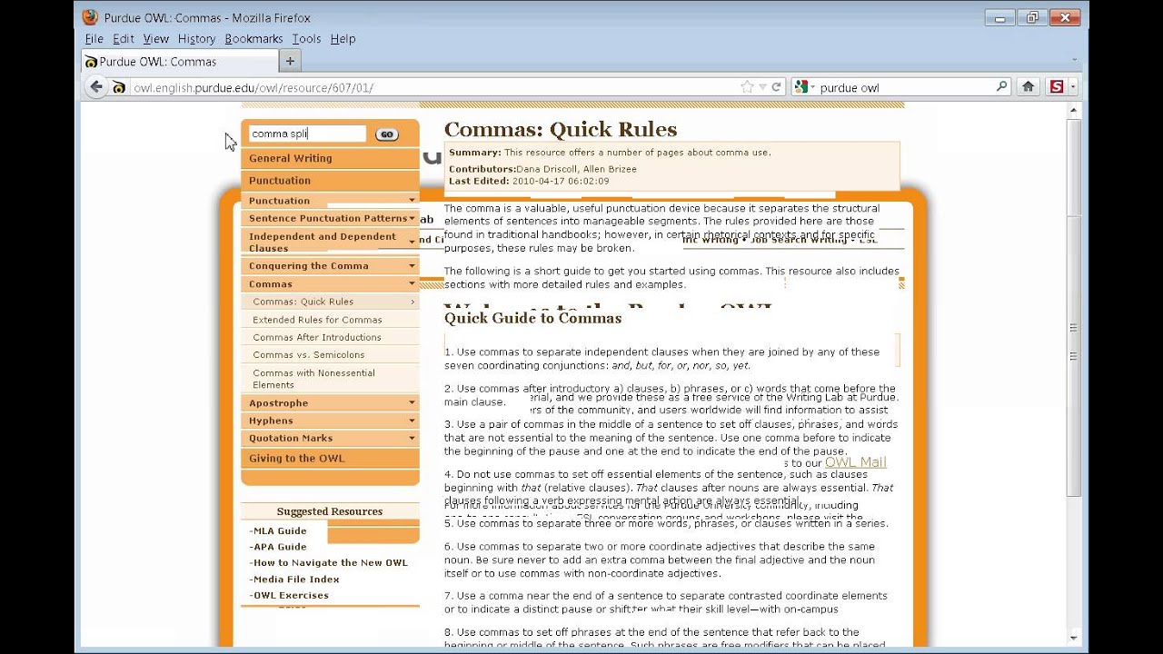 Using the Purdue OWL Website - YouTube