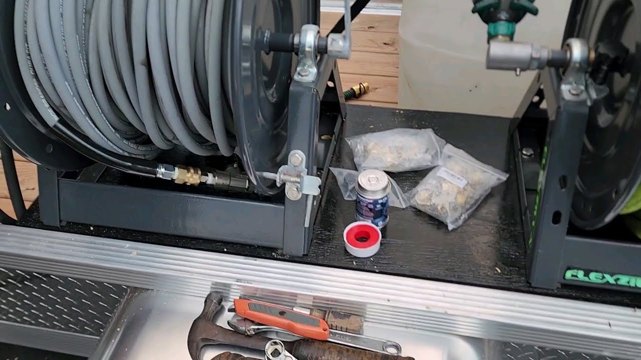 Installing Hose Reels for Trailer Build [Pressure Wash + SoftWash Build ...