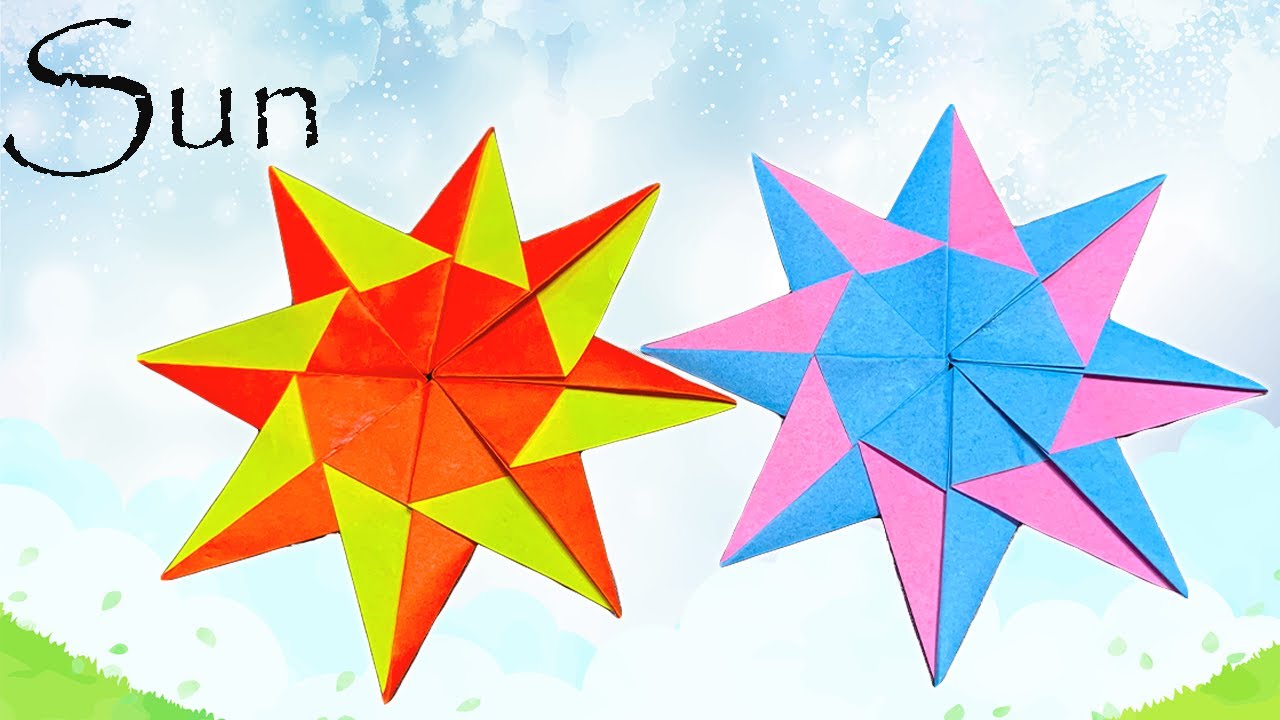 How To Make an Origami paper Sun/Easy&Cute Craft/Tutorial - YouTube