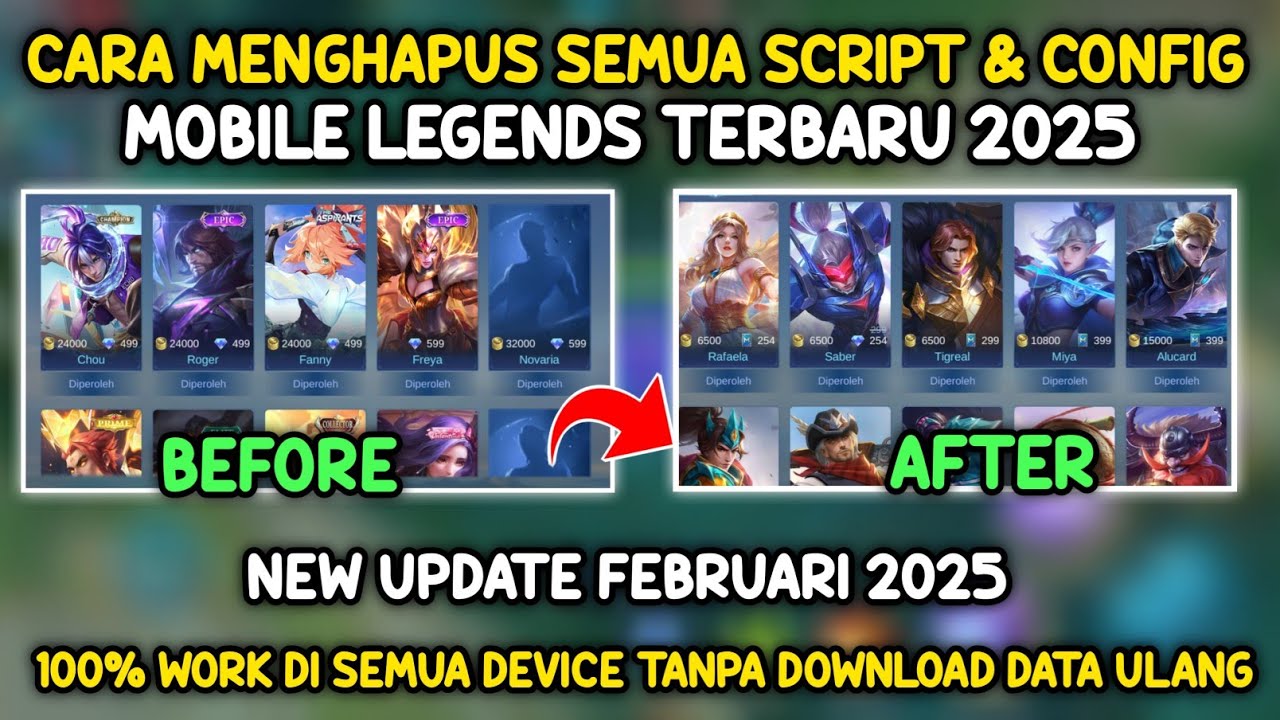 CARA HAPUS SEMUA SCRIPT MOBILE LEGENDS TERBARU 2025 | TANPA HAPUS DATA - YouTube