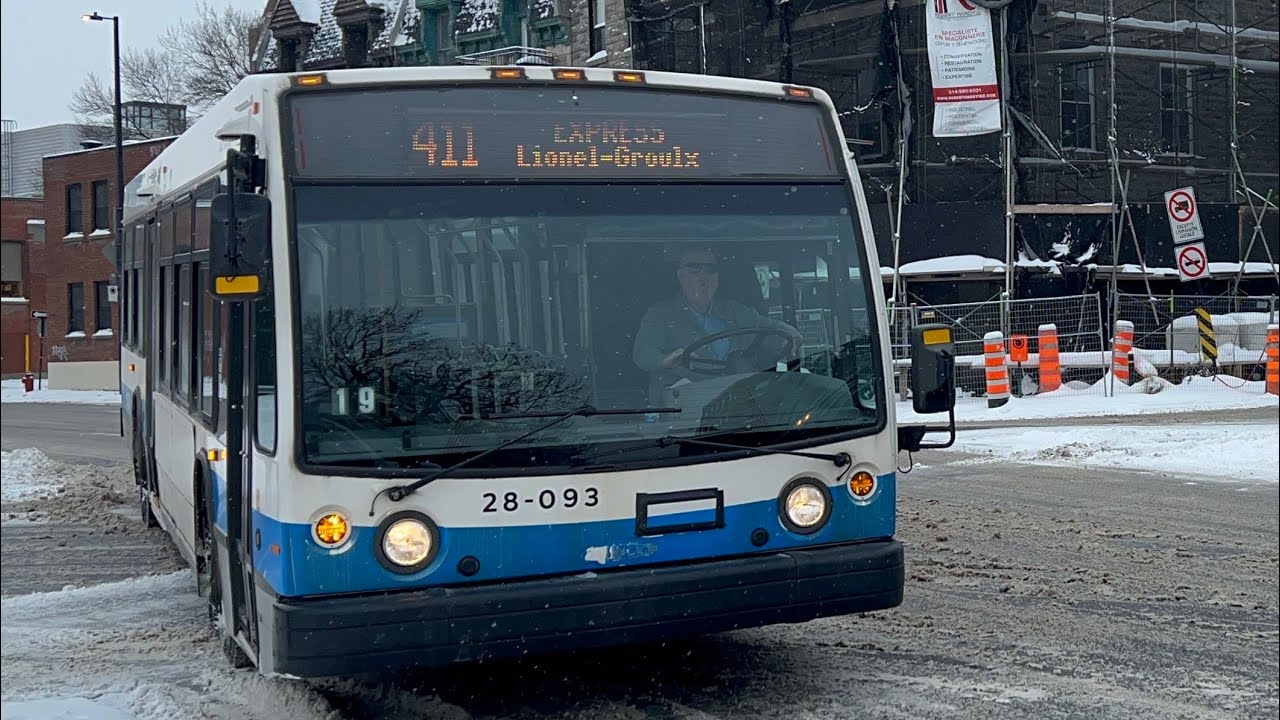 Ride on STM route 411 (#28-093) - YouTube