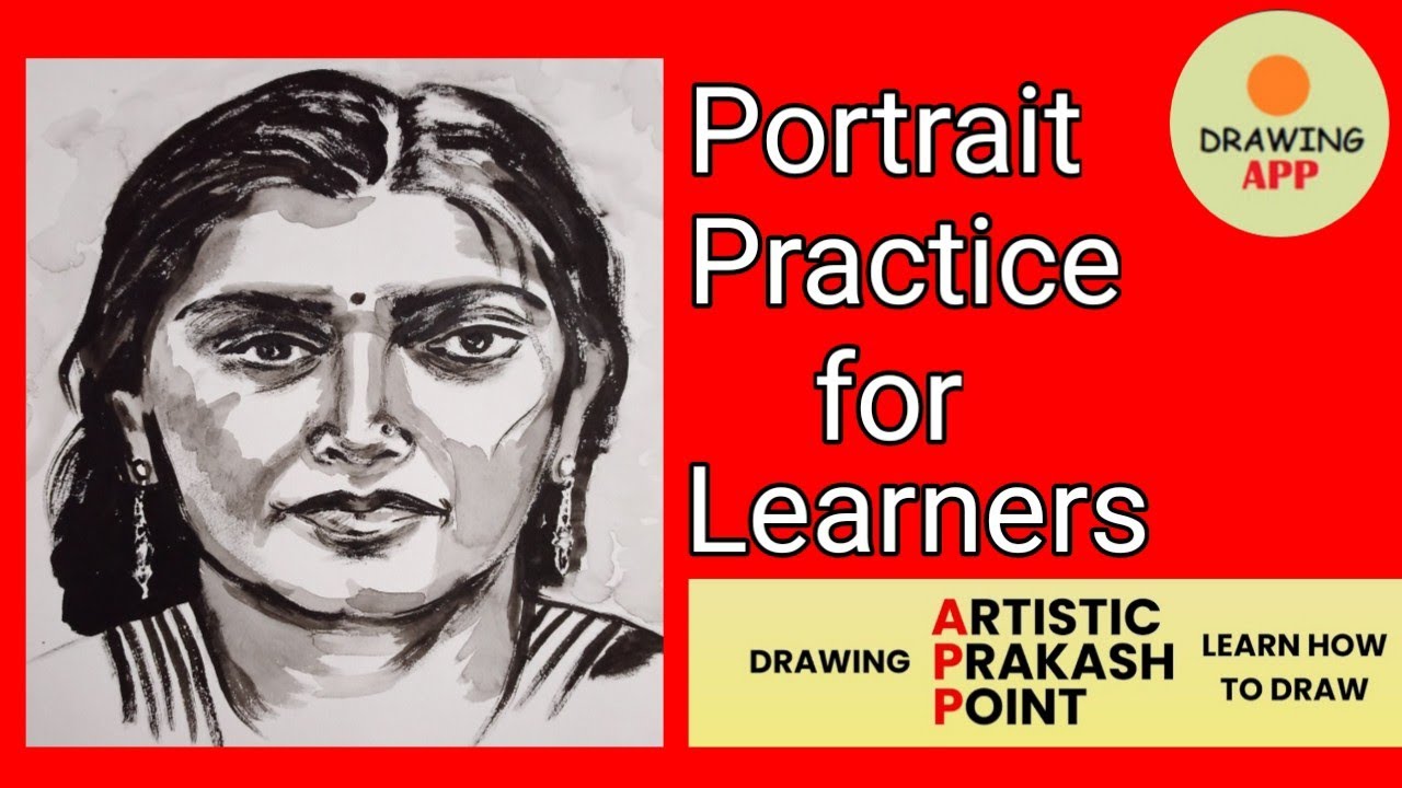 How to make portraits/ Human face using brush/Portrait practice for ...