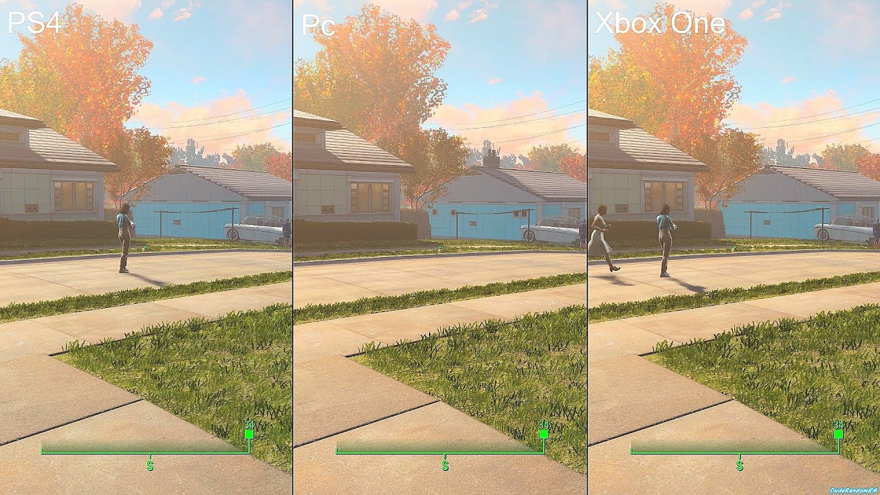 Fallout 4 PS4 Vs Pc Vs Xbox One Graphics Comparison - YouTube