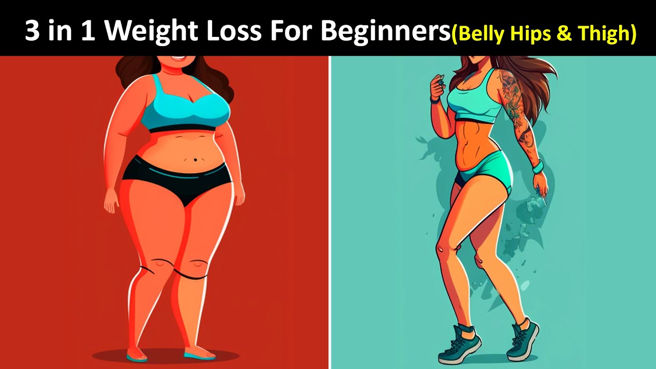 3 In 1 Fat Burning Exercise For Beginners Belly Hips And Thigh Workout