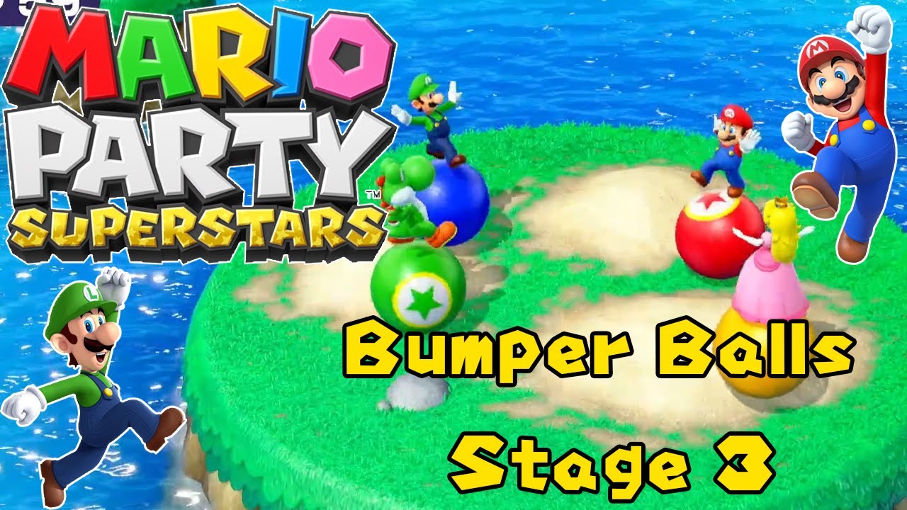 Mario Party Superstars Mini Games - Bumper Balls Stage 3 - YouTube