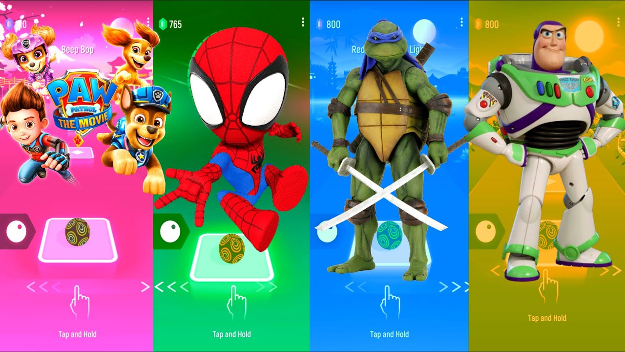 Paw Patrol 🔴 Spiderman Cartoon 🔴 Ninja Turtles 🔴 Buzz Lightyear 🔴 Tiles ...