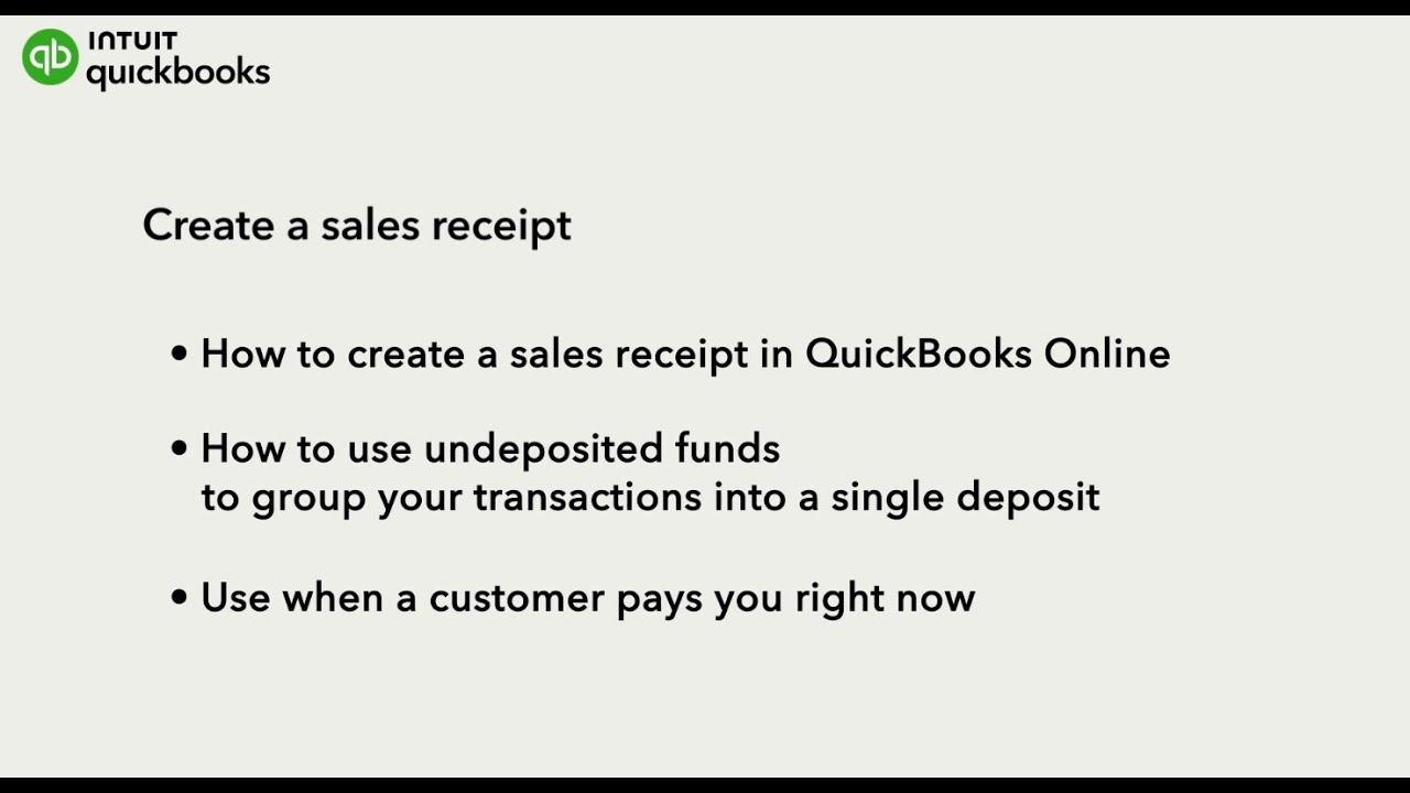How to create sales receipts in QuickBooks Online - YouTube