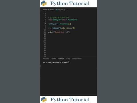 Generate Random Words With Python | Python Tutorial - YouTube