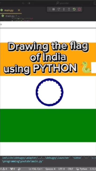 How to DRAW the flag of INDIA using PYTHON🐍 #drawing #python #programming #javascript #india # ...