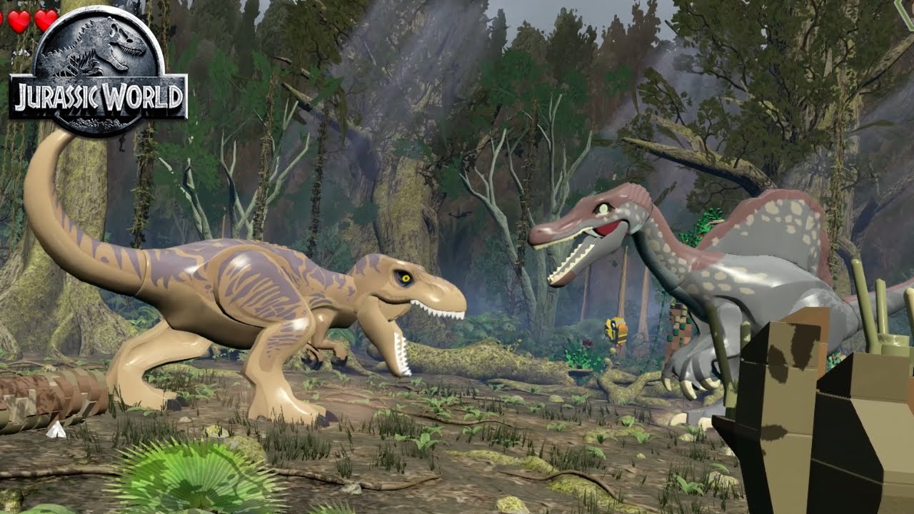 Lego Jurassic World #14 - Jurassic Park 3! Spinosauro Vs T-REX! - YouTube