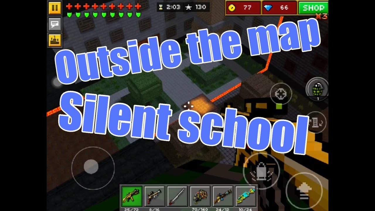 Outside the map silent school! [2016] Pixel Gun 3D! Icewolf Gaming ...