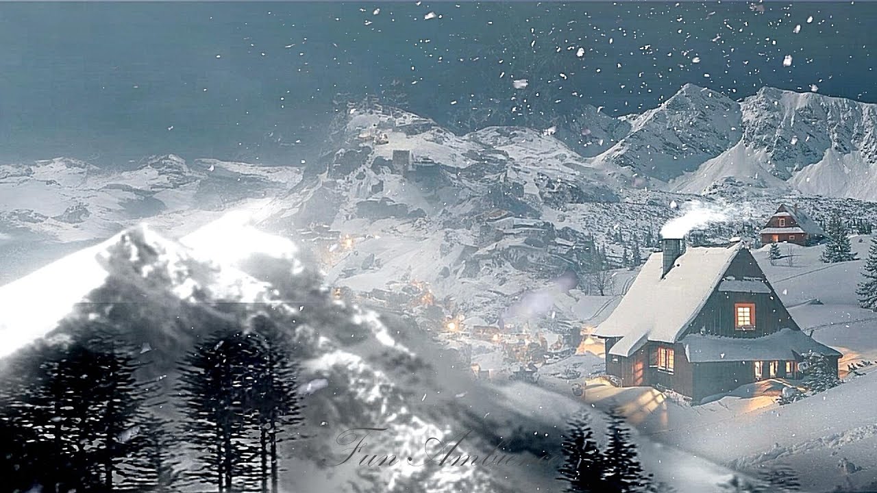 Whistling blizzard storm & Howling cold wind in a frozen forest /Nature ...