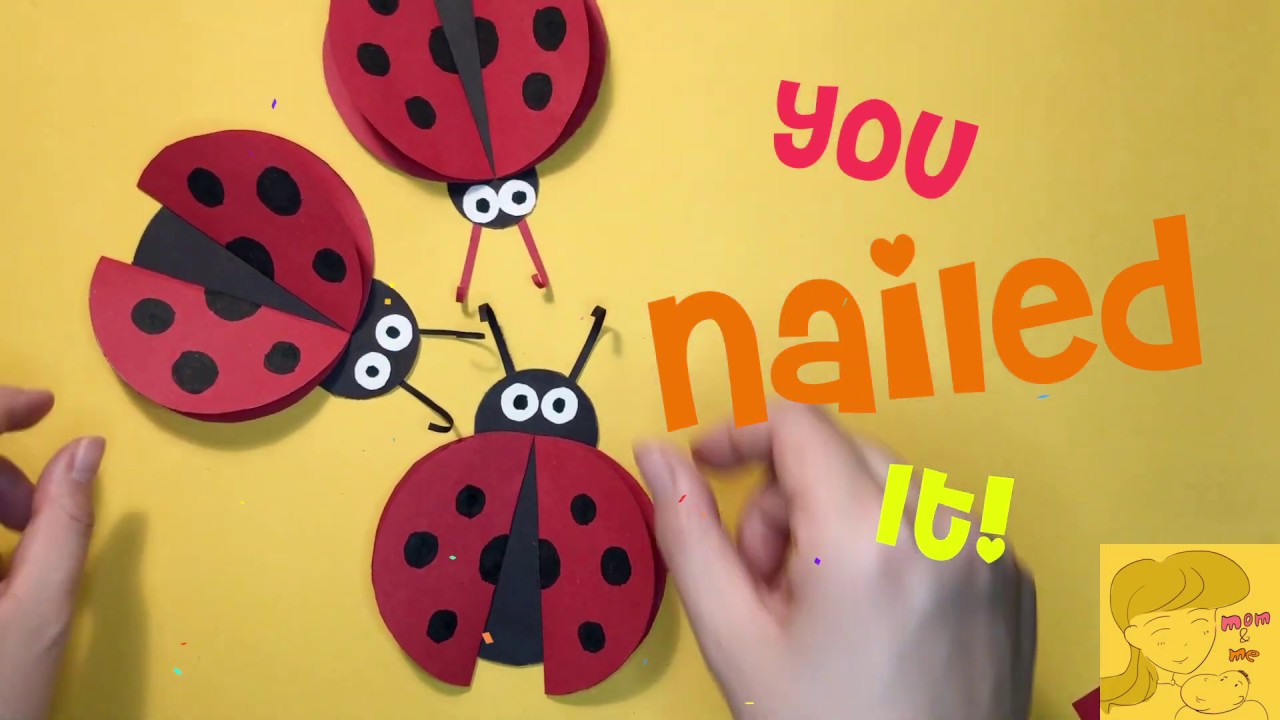 Step by step - How to make paper ladybug - YouTube