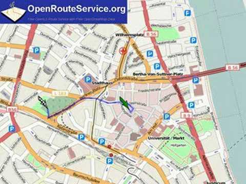 OpenRouteService.org Preview Oct. 2008 - YouTube