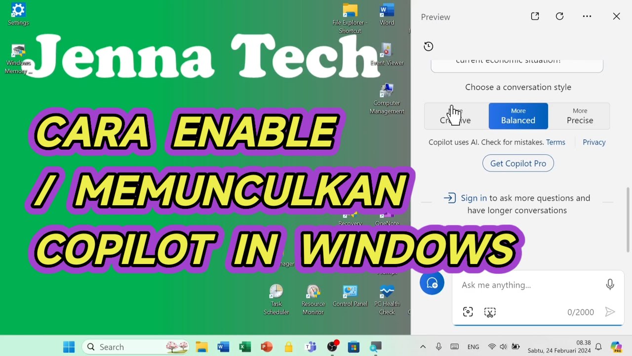 Cara Menampilkan Atau Enable Copilot Preview Agar Terlihat di Taskbar ...