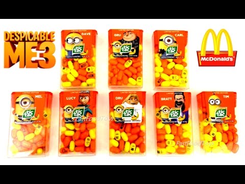 2017 DESPICABLE ME 3 MOVIE TIC TAC McDONALD'S MINIONS HAPPY MEAL TOYS ...