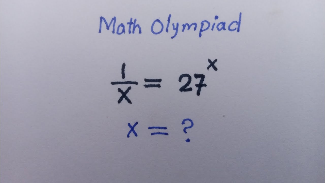 Math Olympiad Question || Exponential Equation - YouTube