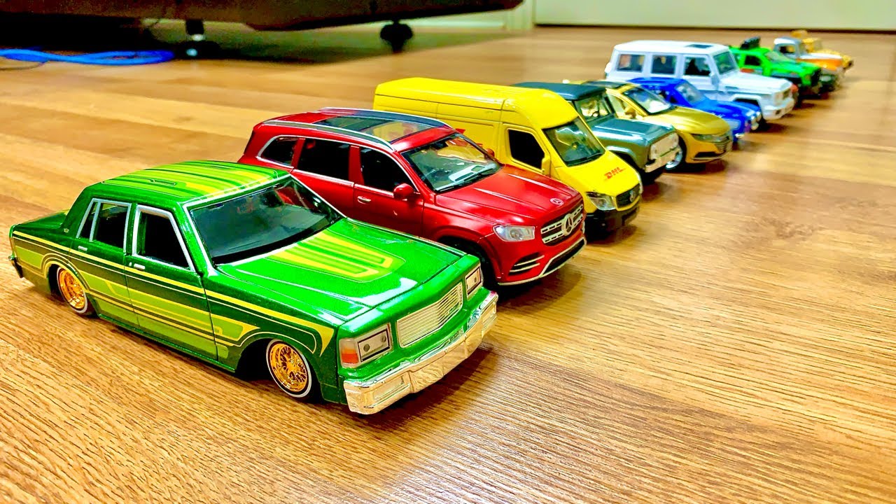 Push Cars forward, Let's Go Pull back cars Burago and Welly Cars - YouTube