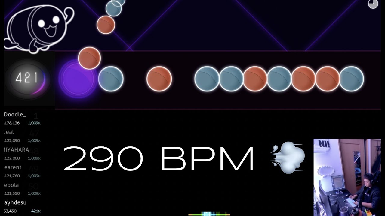 INSANE POPOFF ON 290 BPM SPEED MAP (osu!taiko) - YouTube