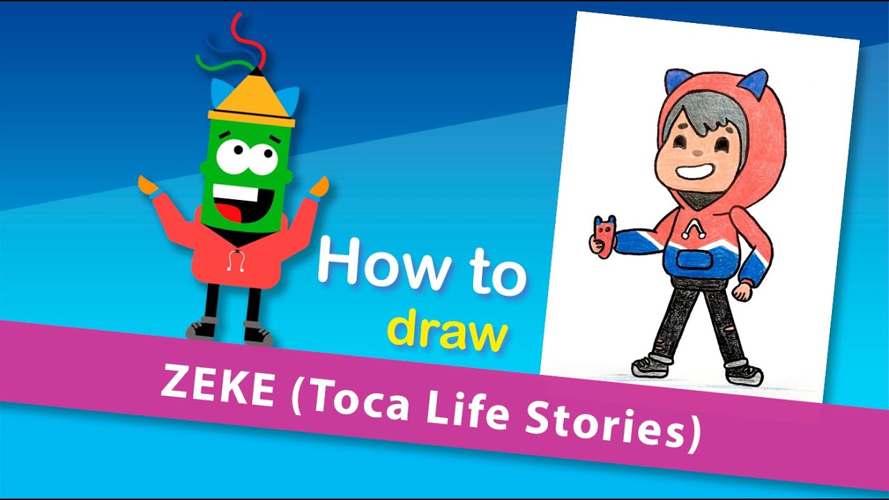 How to draw Zeke. Draw a Zeke - Toca Life Stories -with Easy Pen - YouTube