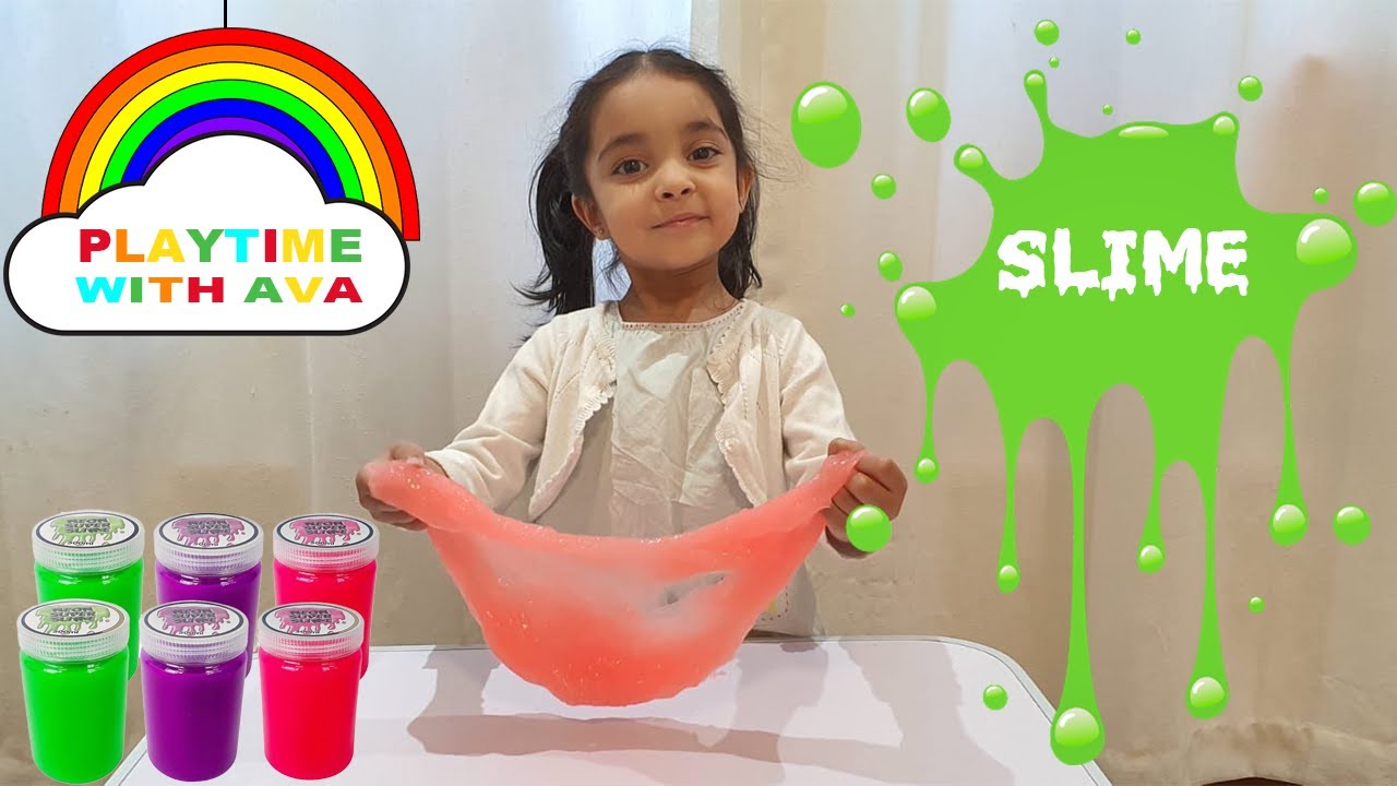 Making slime DIY pretend play fun | slime play with Ava - YouTube