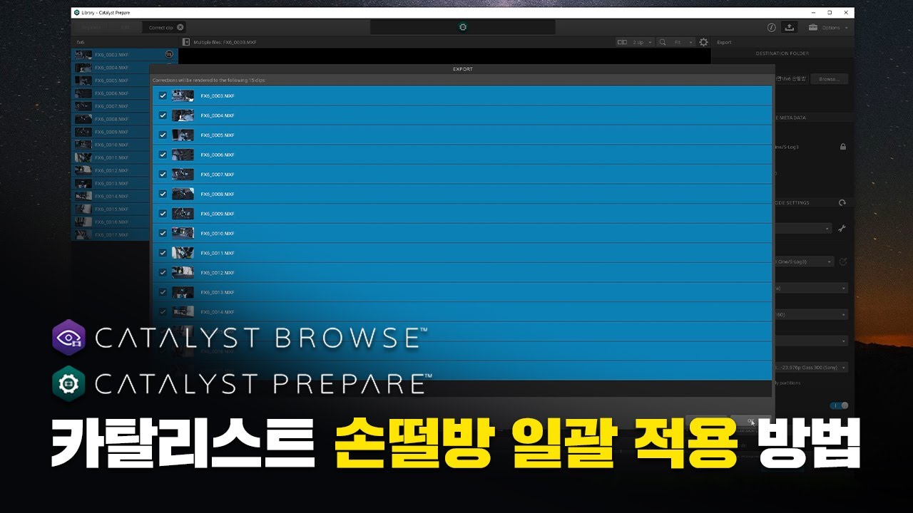 소니 카탈리스트 브라우저&프리페어 손떨방 일괄 적용 방법 (Catalyst Browse/Catalyst Prepare ...