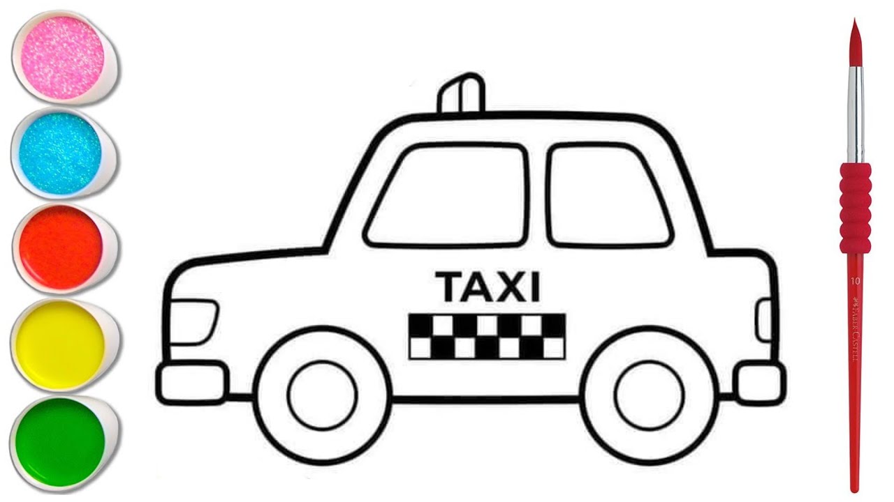 How to Draw a Taxi || Taxi Drawing Easy || Drawing For Kids - YouTube