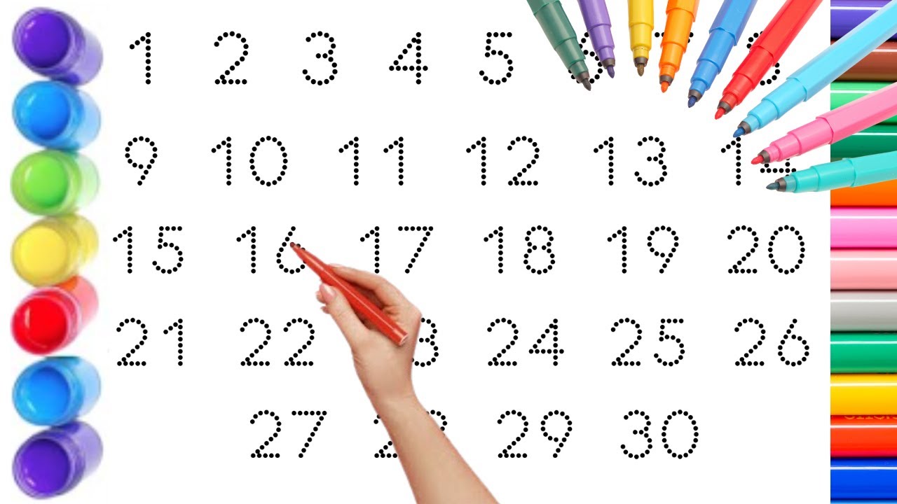 Counting Number Tracing For Kids And Preschoolers || 1 2 3 4 5 6 7 8 9 ...