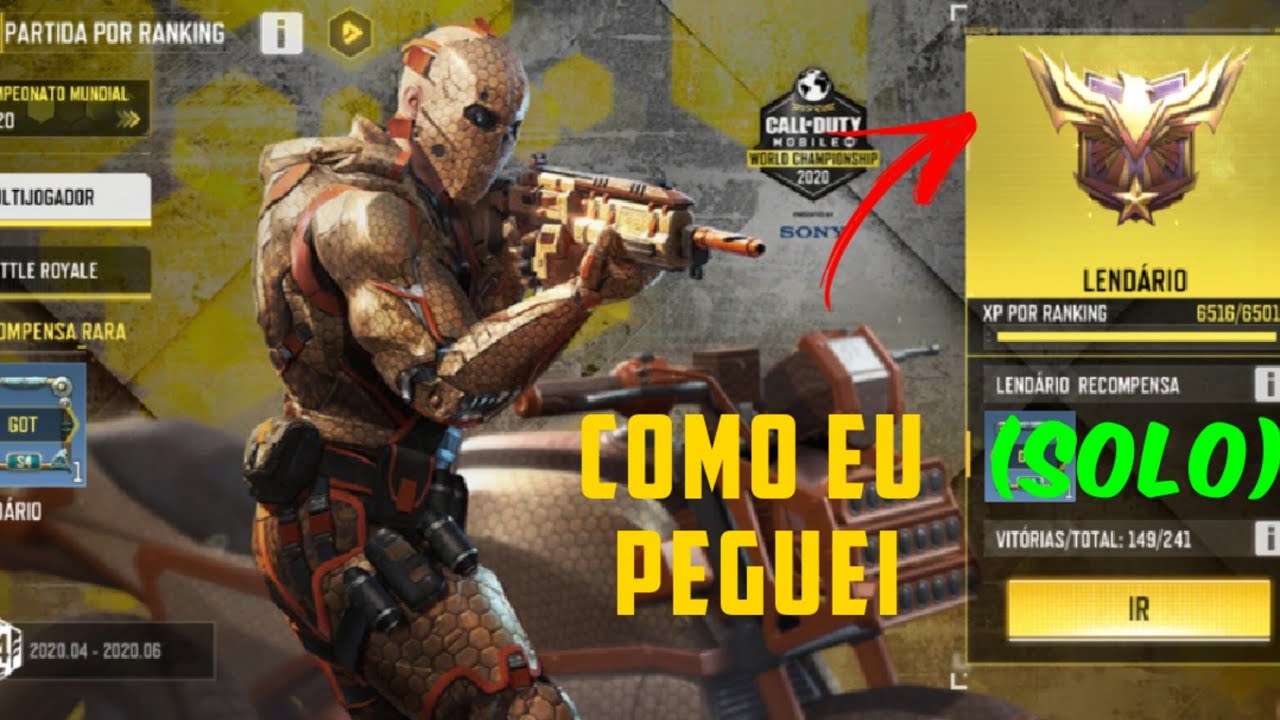 COMO EU PEGUEI RANK LENDÁRIO NO COD MOBILE (JOGANDO SOLO)!! - YouTube