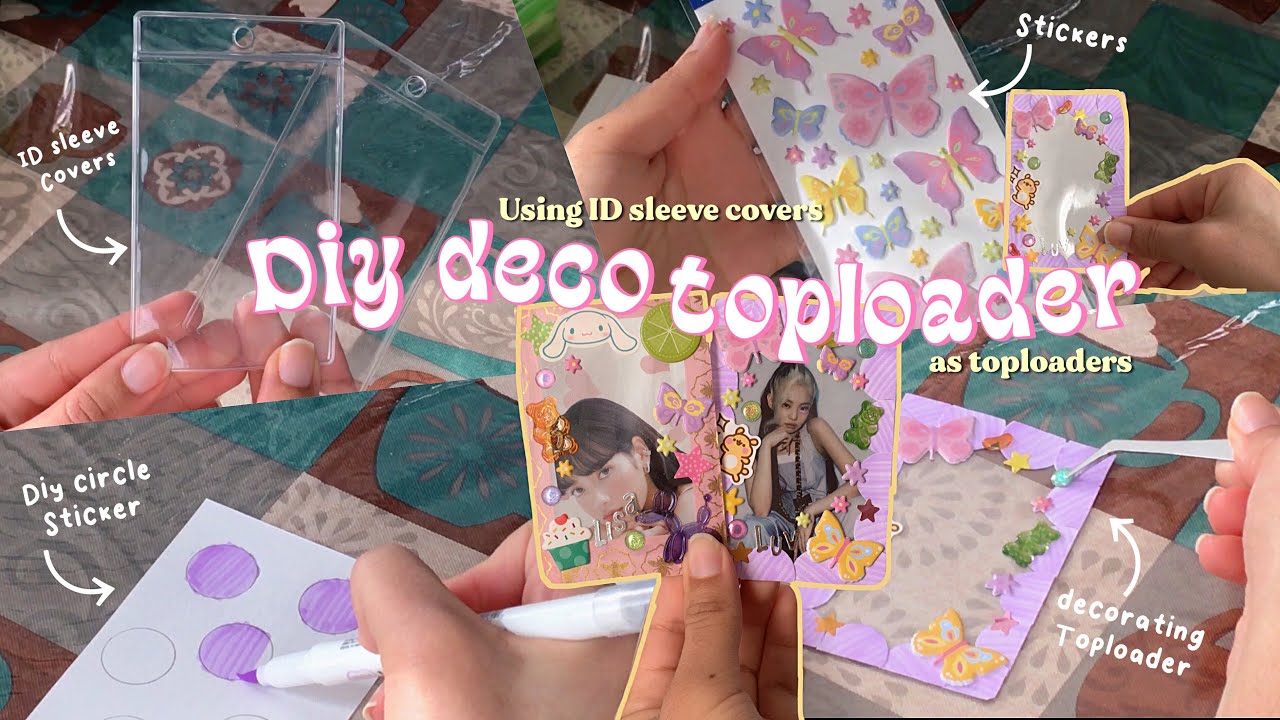DIY deco toploader (using a ID sleeve covers) 🪷🍮🍥 - YouTube