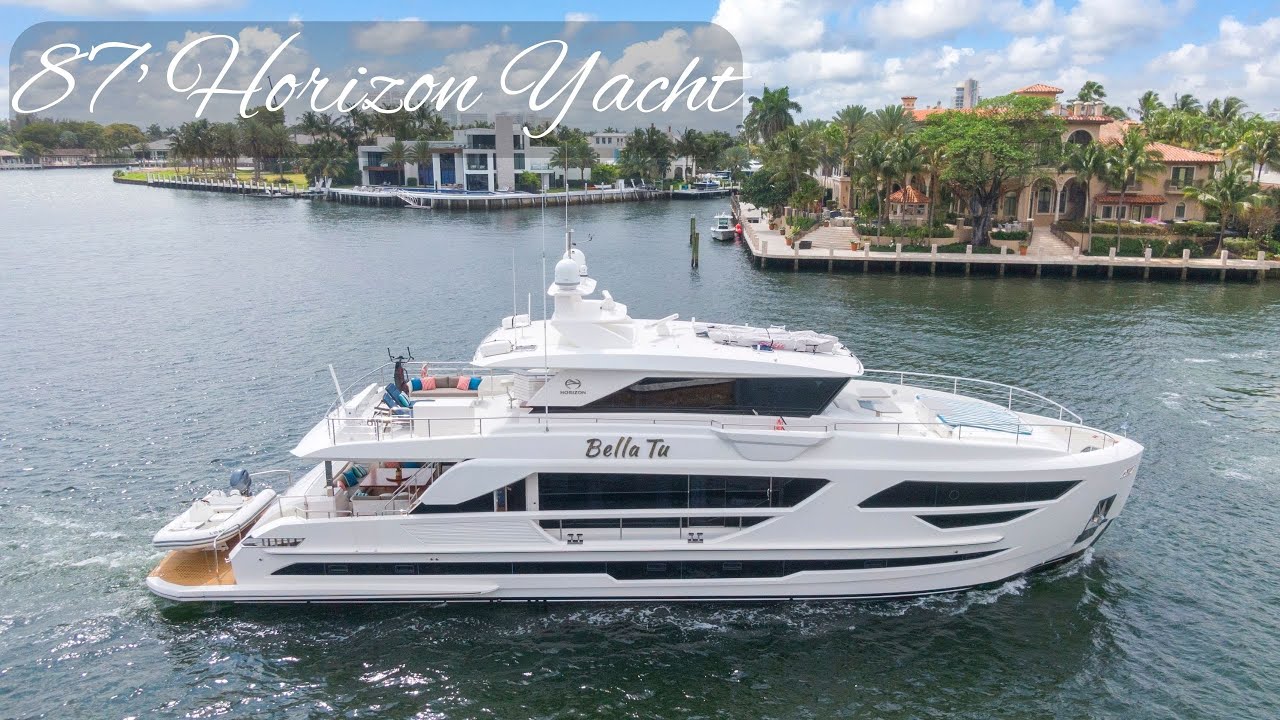 2022 Horizon FD87 | Horizon Yacht FD87 - Bella Tu 4k Drone Video ...