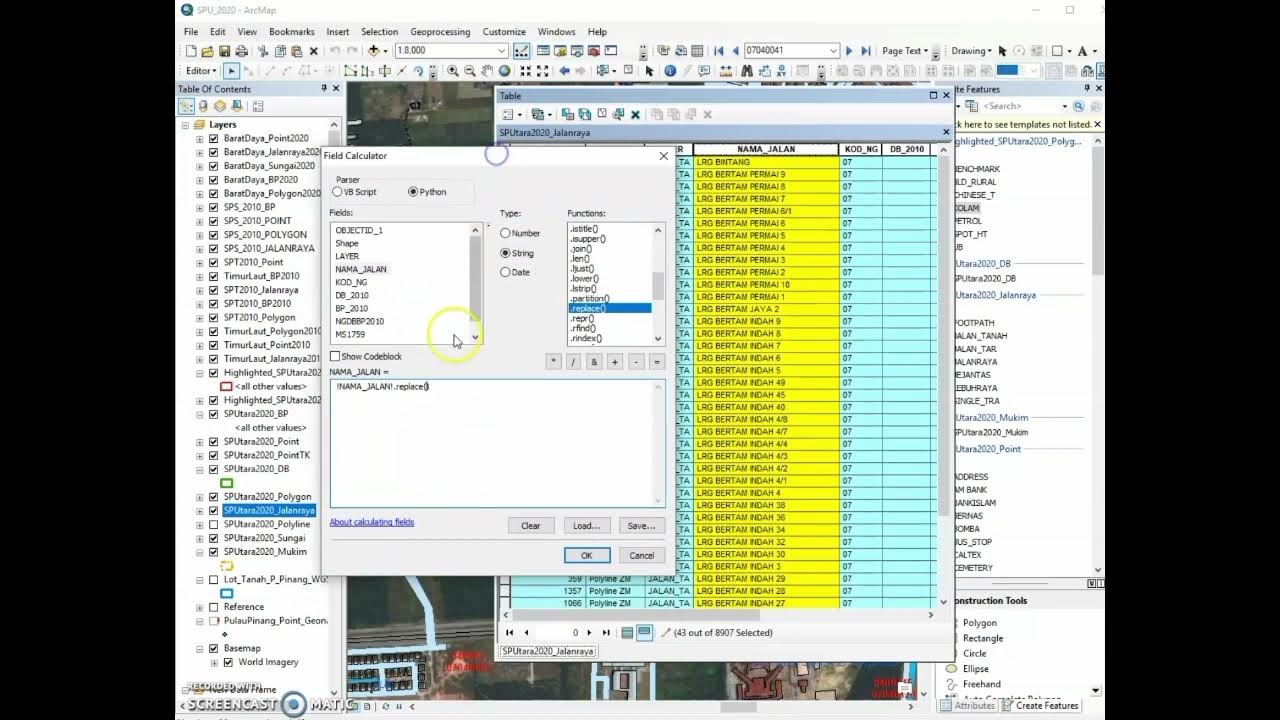 Arc Gis 105edit Phyton String Replace Youtube