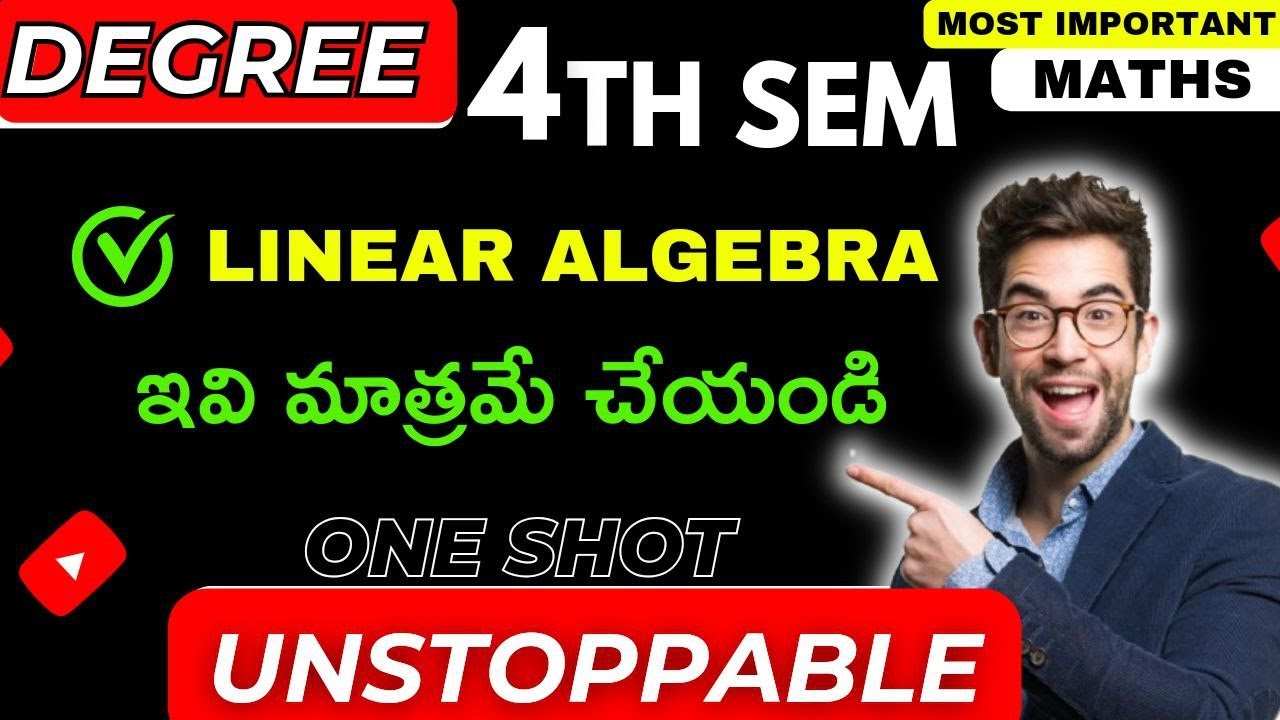4th sem maths Linear Algebra Most Imp Questions With Answers Pdf | 4thSem Maths || TELUGU - YouTube