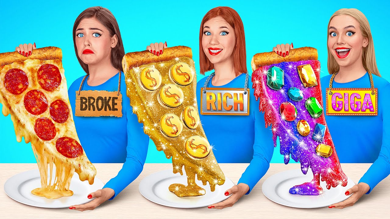 Rich vs Broke vs Giga Rich Food Challenge | Funny Food Situations by ...