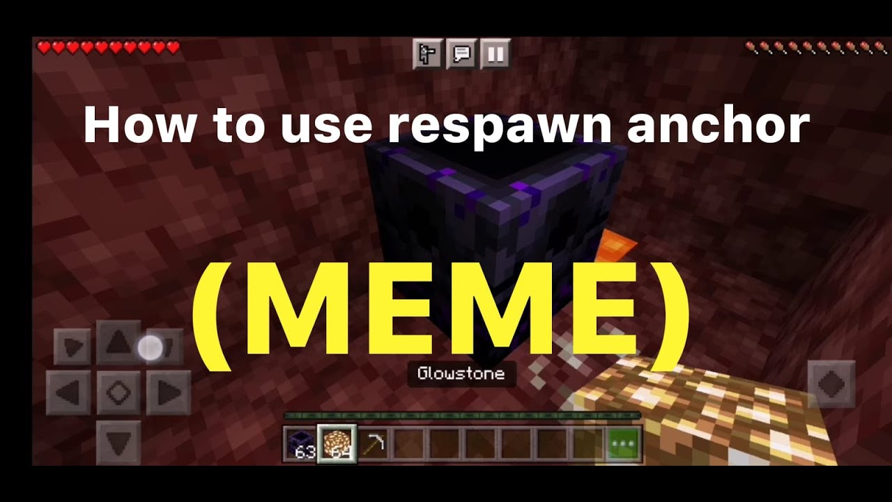 How to use a respawn anchor in Minecraft(MEME) - YouTube