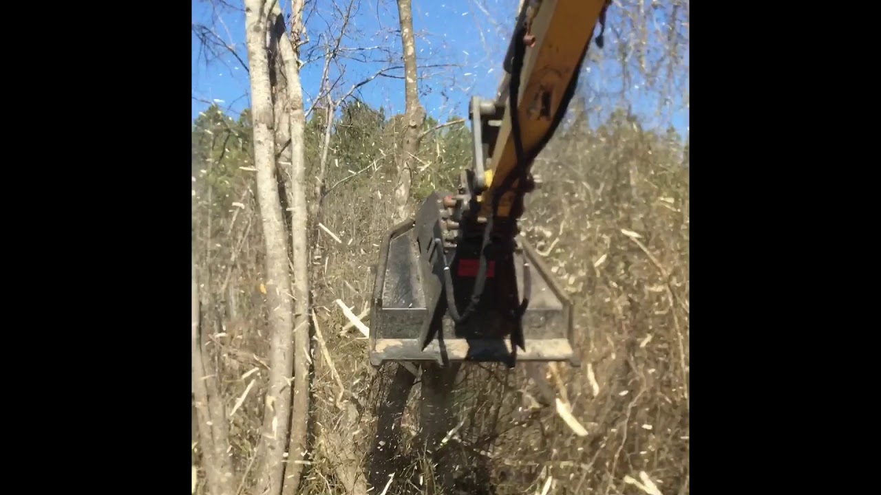 Excavator Forestry Mulching Head - YouTube