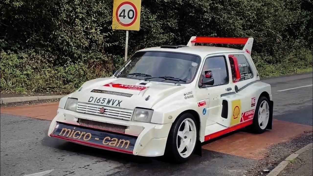Colin McRae Metro 6R4 rally car - Start, Revs and driving on U.K. roads ...