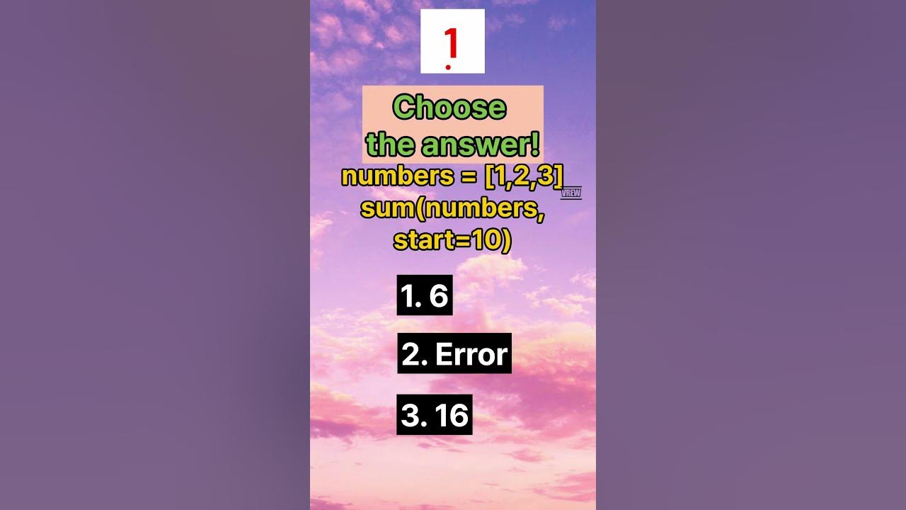 Sum Function Of Python Quiz Pythontutorial Pythonprogramming Python Pythonforbeginners
