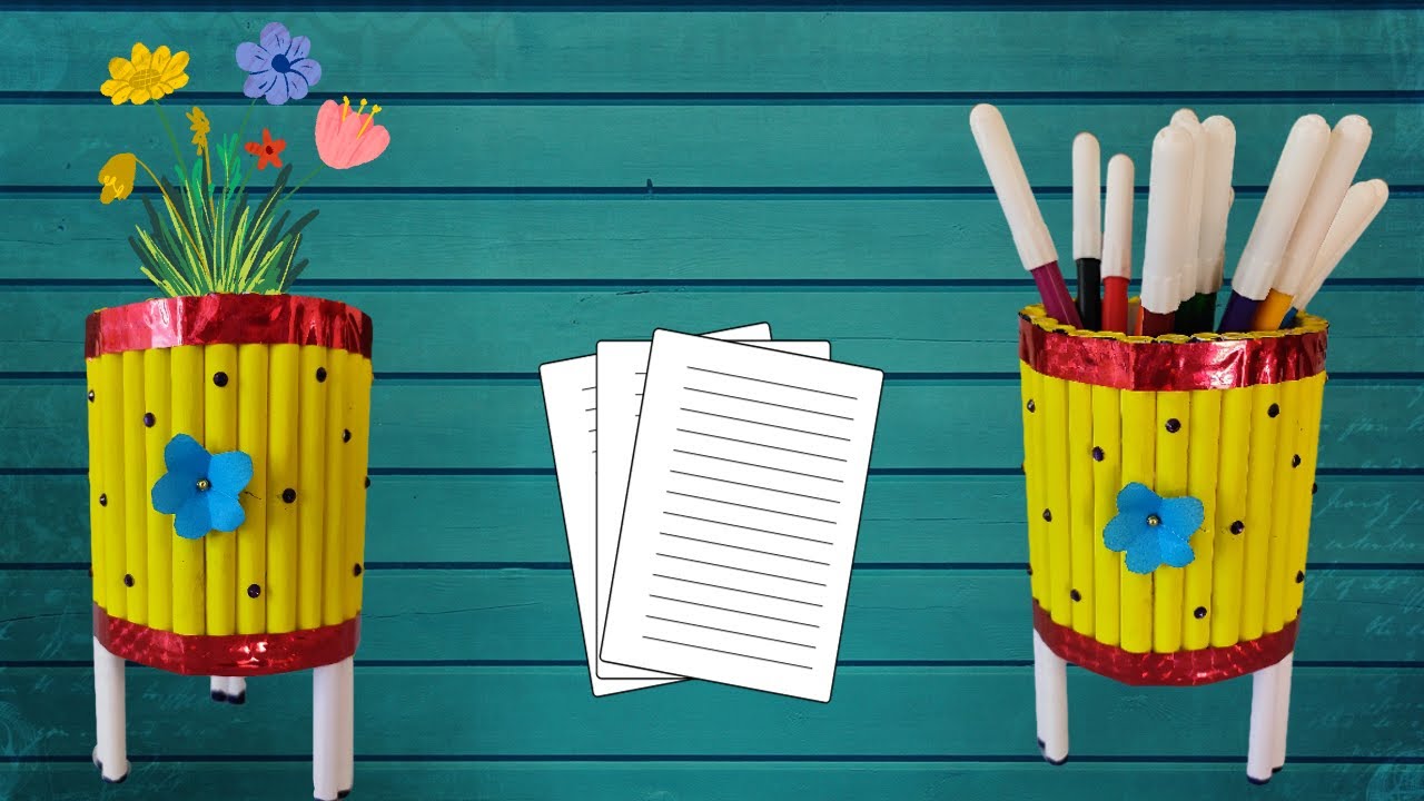 DIY Pen Stand from Waste Paper | Creative Recycling Craft Tutorial ...