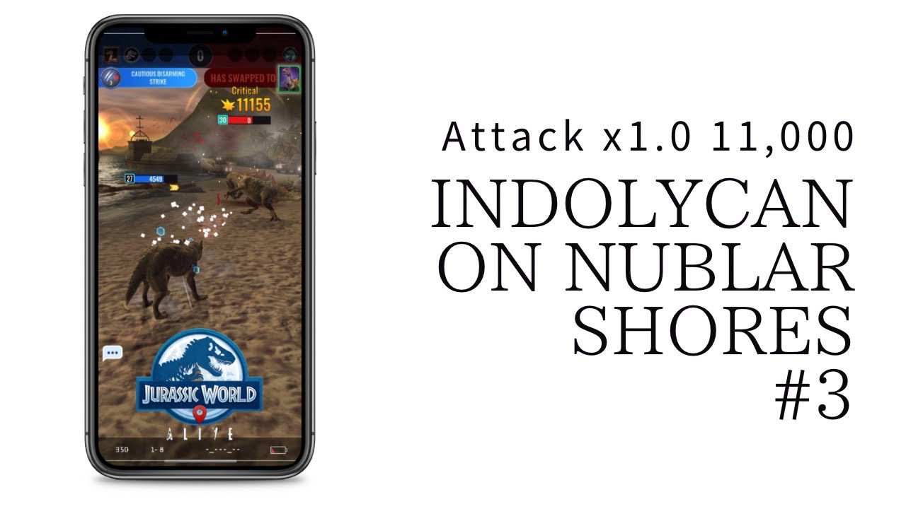 ATTACK x1.0 11,000 INDOLYCAN ON NUBLAR SHORES, Jurassic World Alive ...