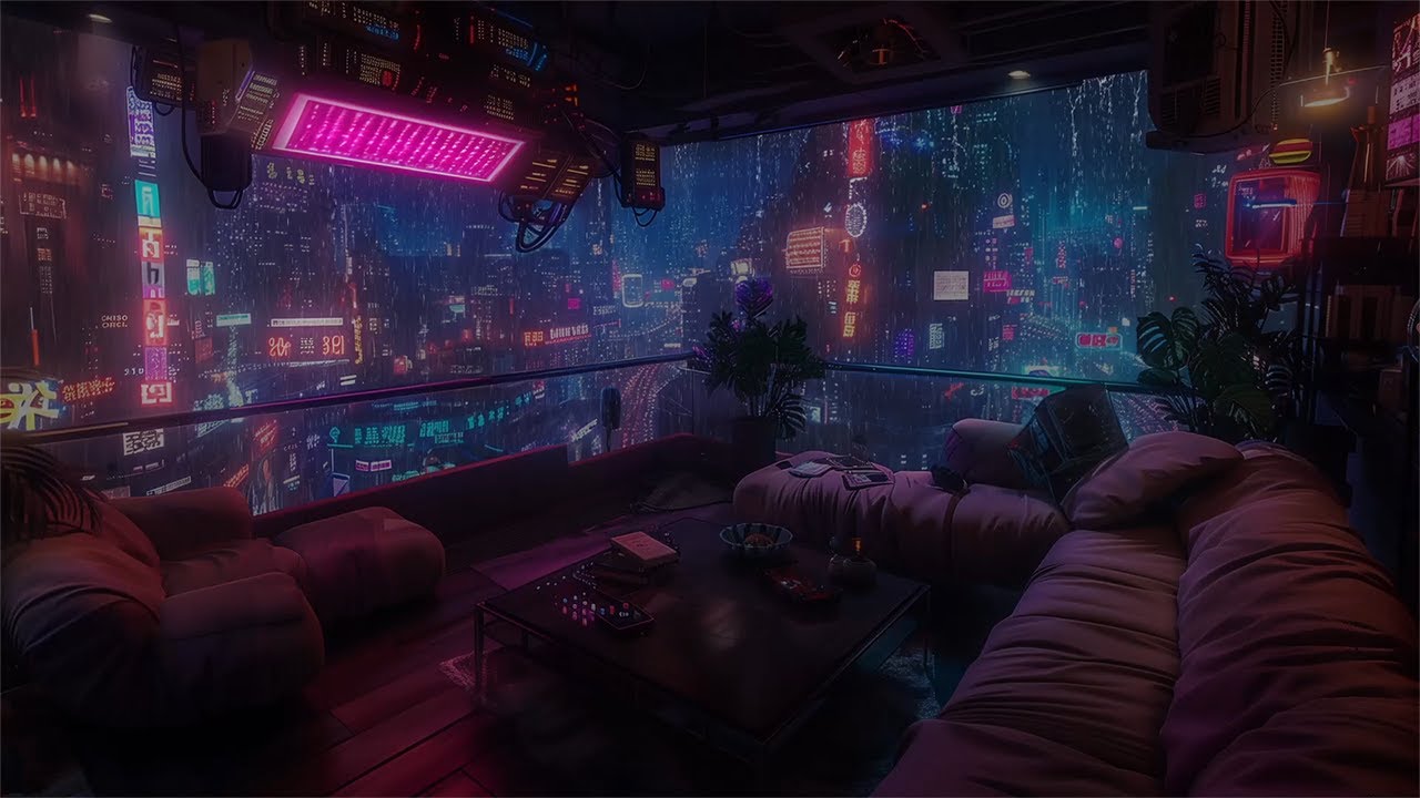 🎵 Digital Oasis: Chill Rain and Ambient Vibes on the Cyber Terrace ...