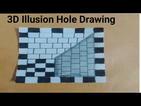 How To Draw A Simple 3D Illusion Hole Drawing | Step By Step 3D Drawing ...