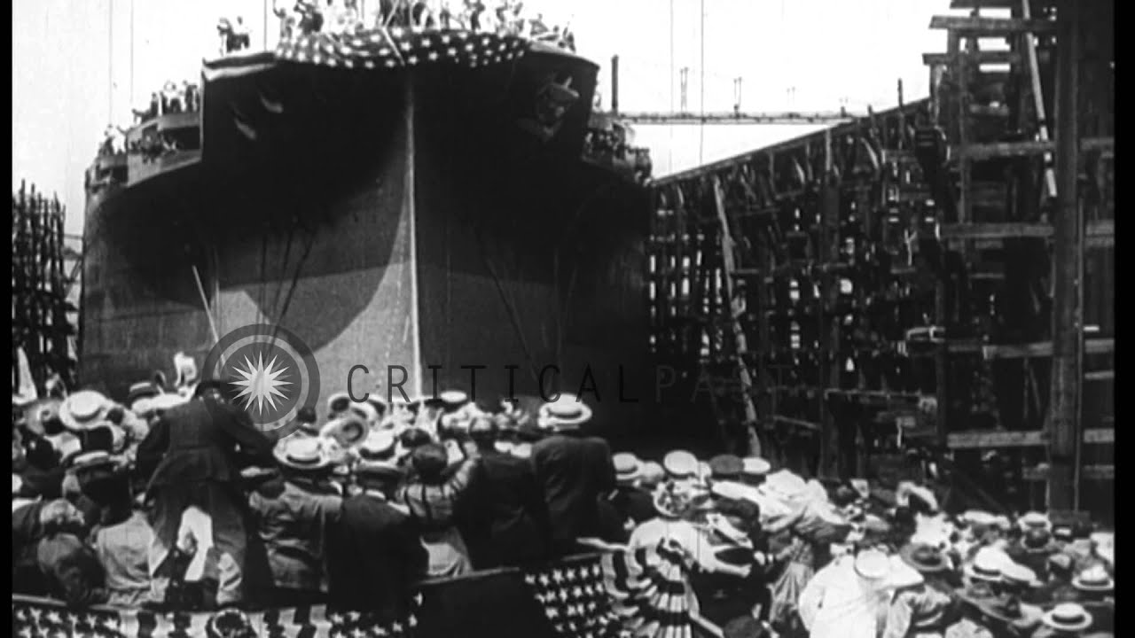 Launch of the USS Arizona Battleship (BB-39) from the Brooklyn Navy ...