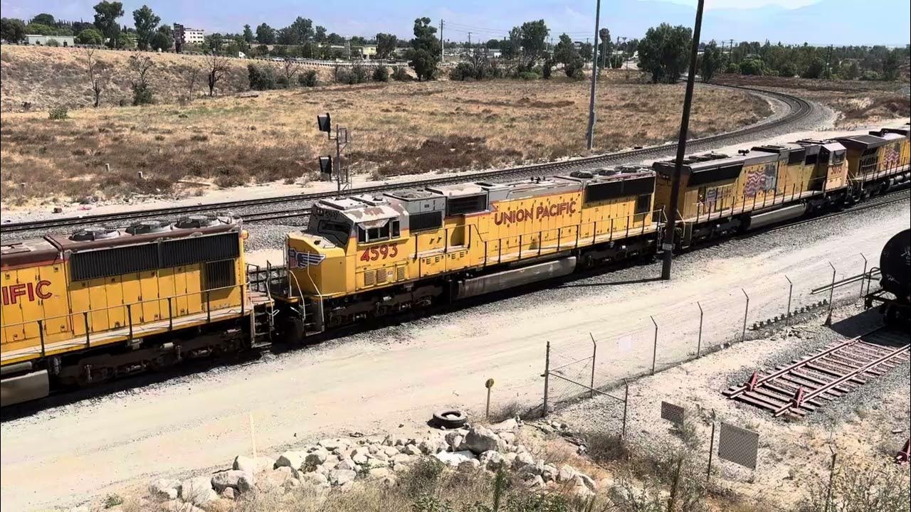 UP 4999 UP 4076 UP 4578 UP 4593 UP 5075 UP 6355 and UP 4073 at West Colton Switch Yard - YouTube