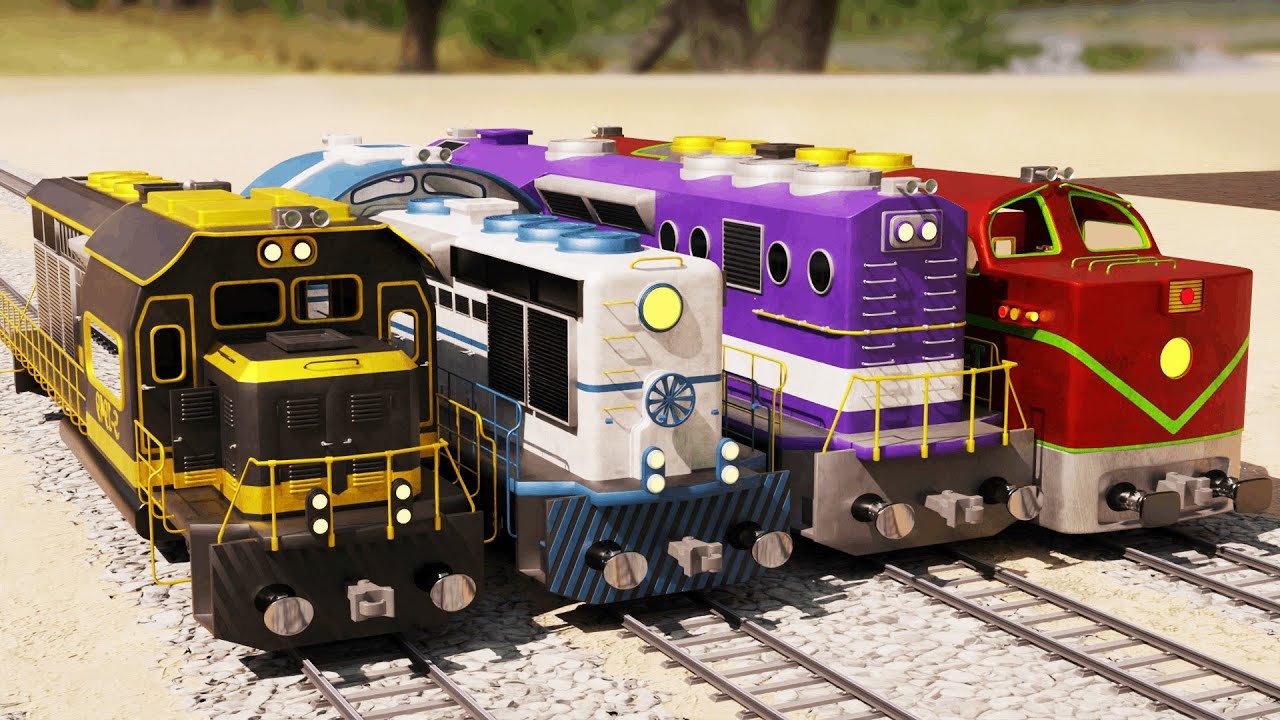 The Train Championship - Train Race Cartoon - Choo choo train kids ...