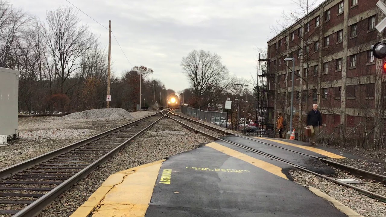 Foxboro Pilot MBTA train at Walpole! - YouTube