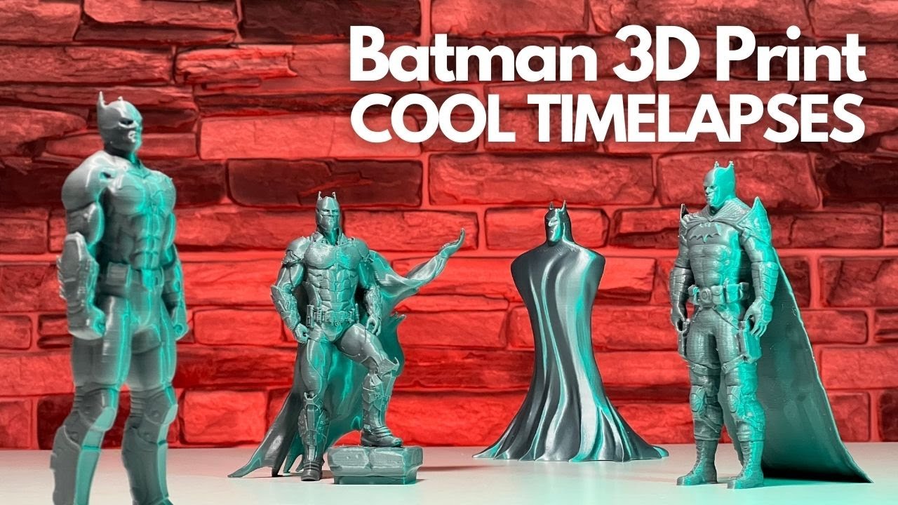 3D print Batman Timelapse - 4 Batman figures printed on a 3D printer ...