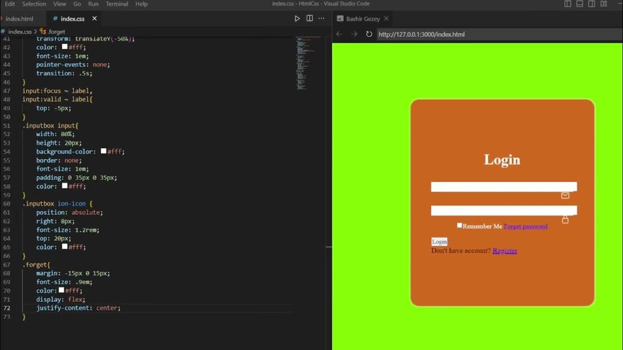 Animated Login Form using HTML & CSS #coding #programming #htmlcss - YouTube