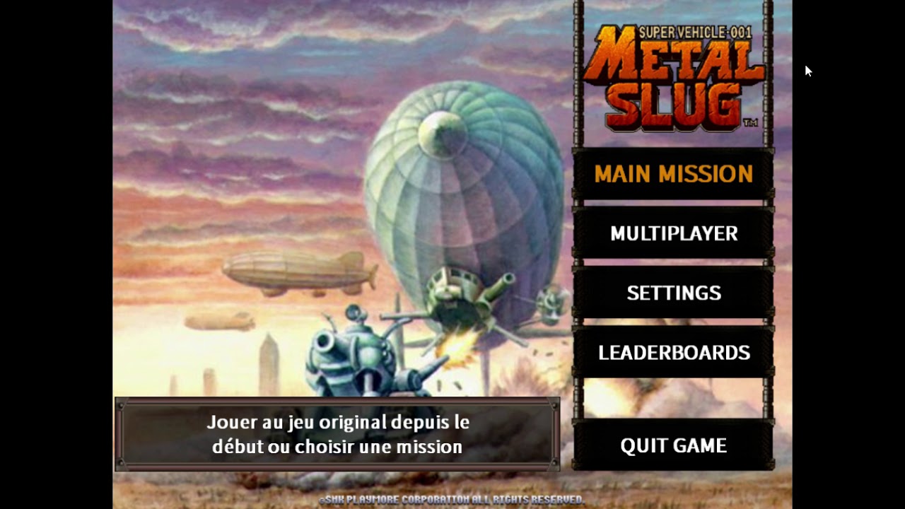 Metal Slug menu d'accueil - YouTube